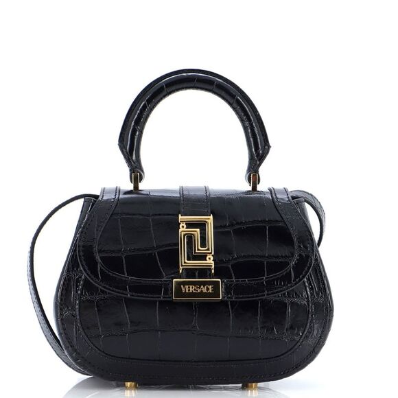 Versace | Bags | Versace Greca Goddess Top Handle Bag Crocodile ...